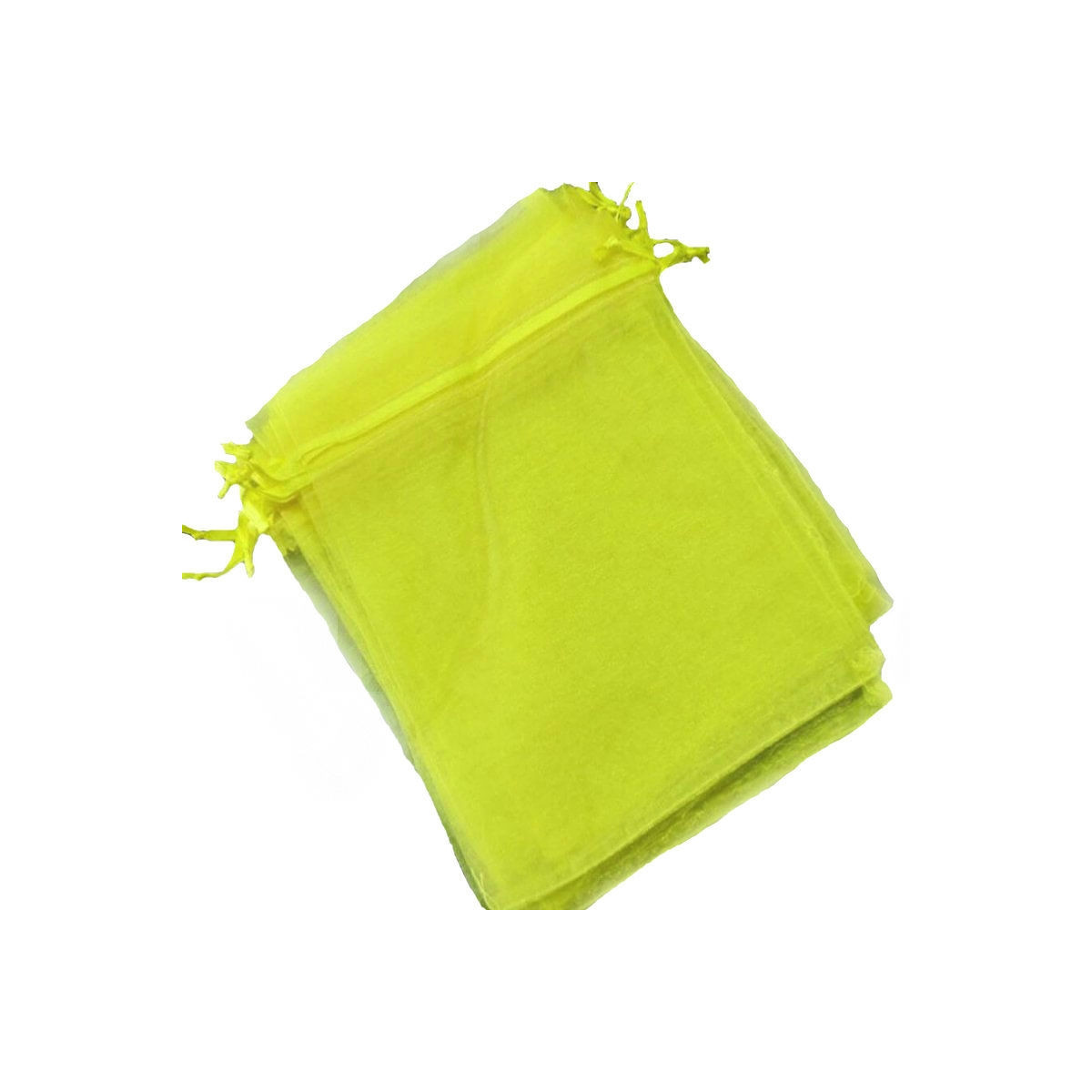 Decoration Cadeau Sachet Organza Jaune