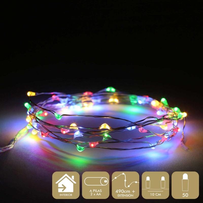 Micro Led 50 Lumières Métalliques Multicolores