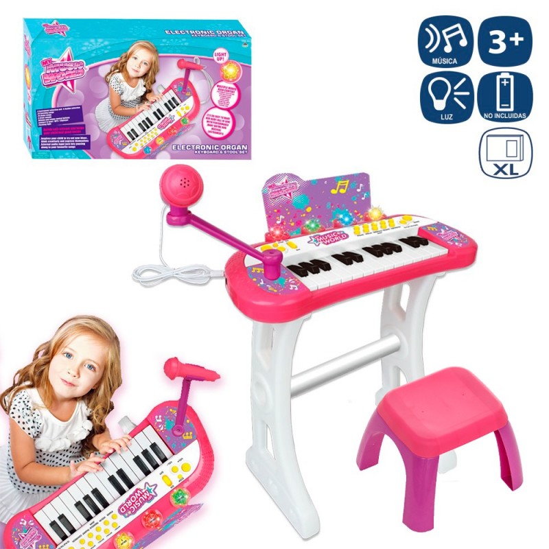 Orgue Avec Banc Et Micro Multifonction 60 Cm