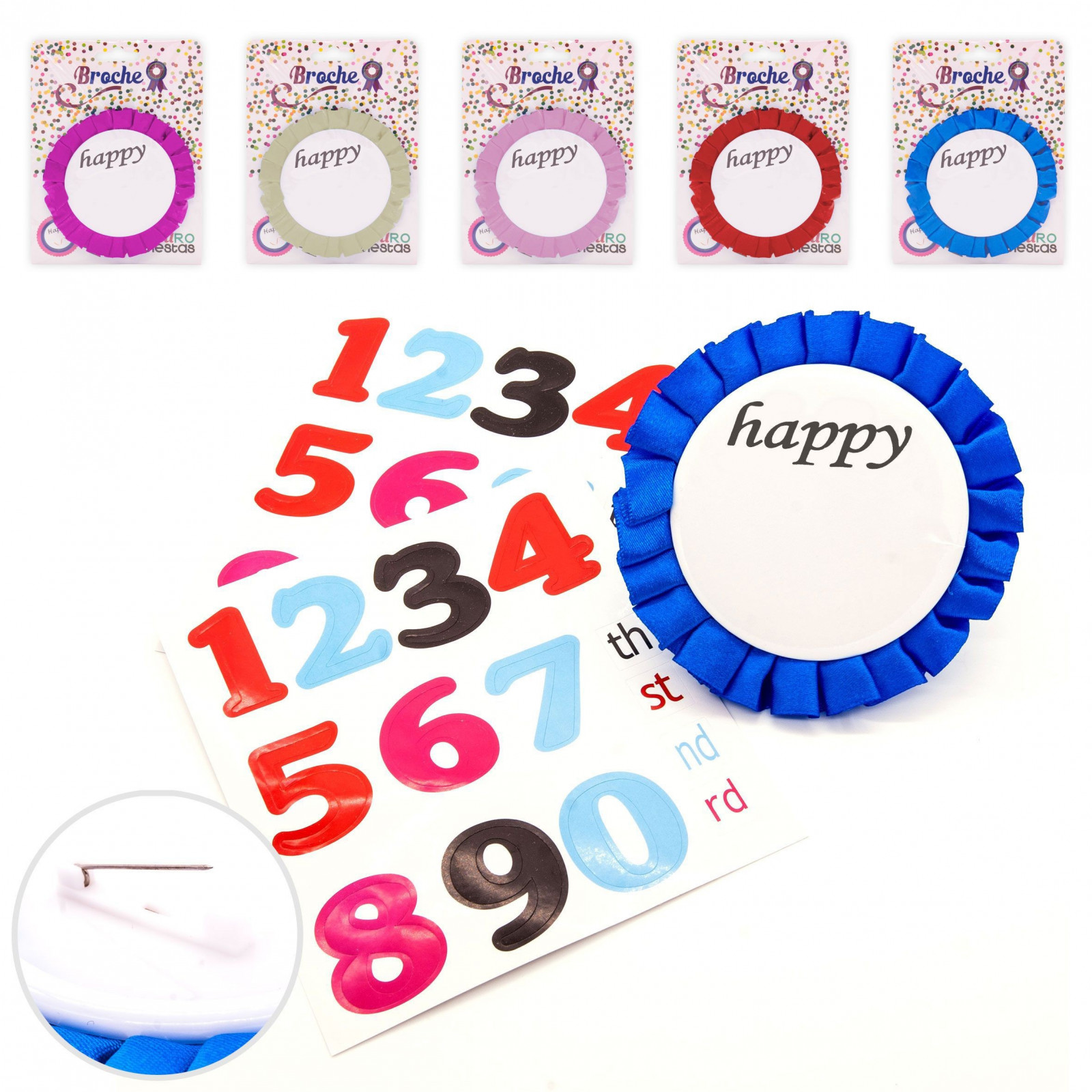 Happy ... Broche Avec Des Autocollants