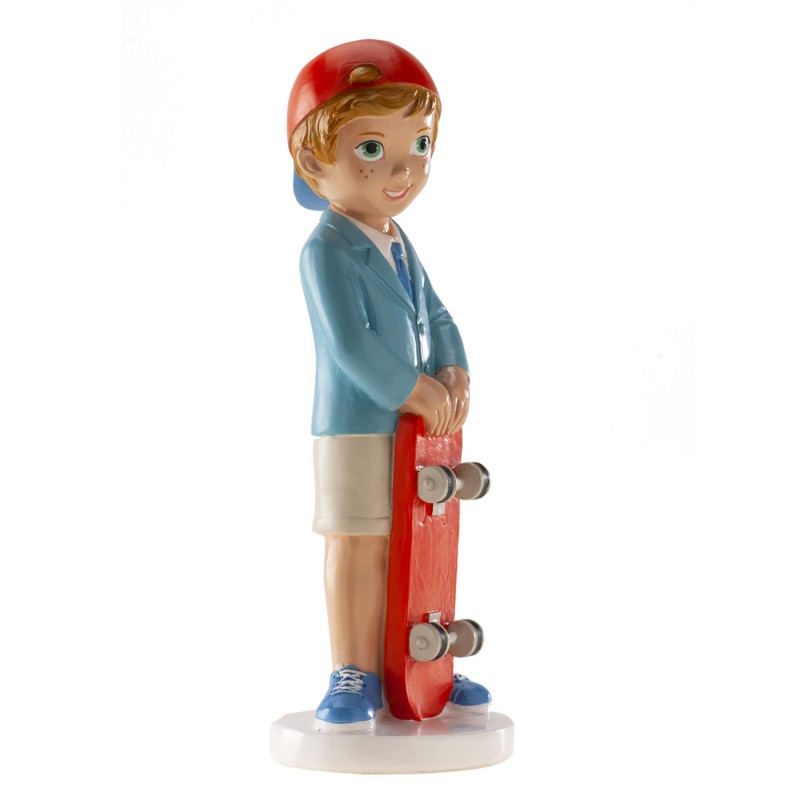 Figurine De Communion Boy Cake Avec Cap Et Scooter