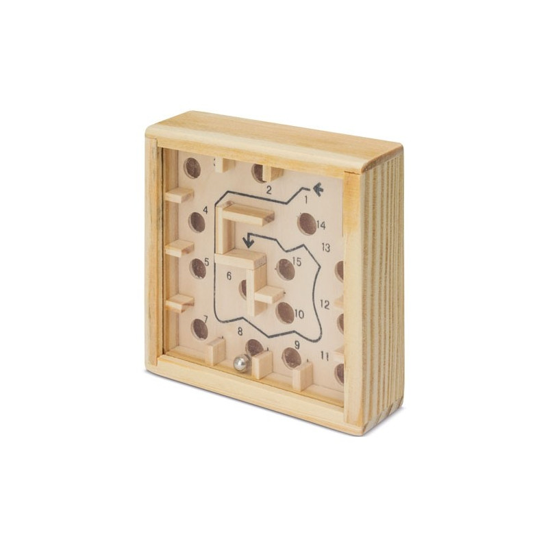 Labyrinthe En Bois Avec Billes Présenté Dans Un Sac Kraft