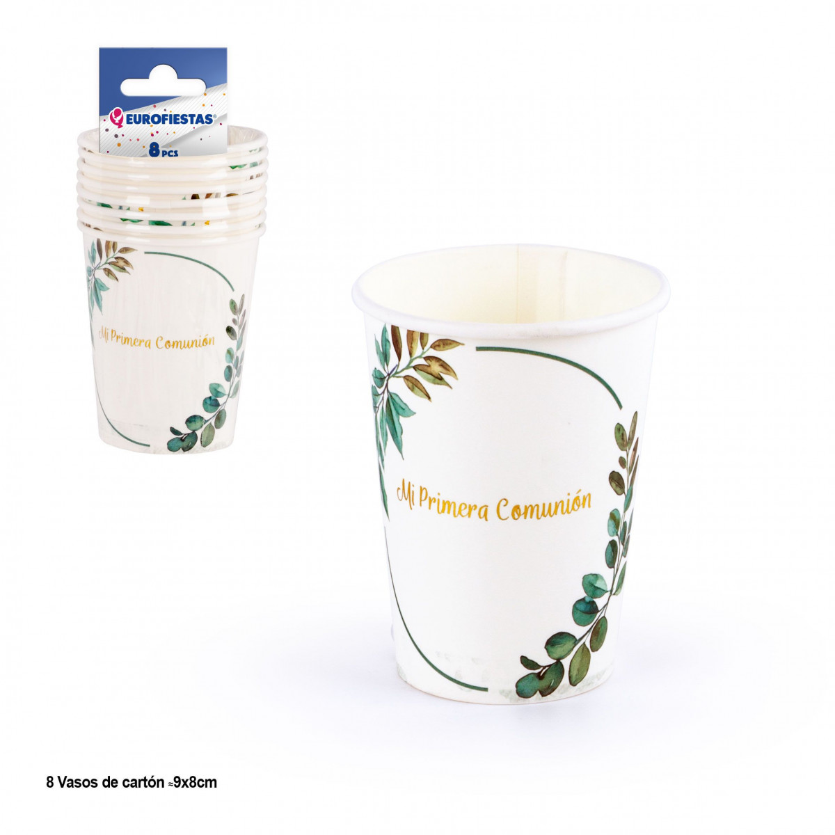 Pack De 8 Gobelets En Carton Pour Fête De Communion