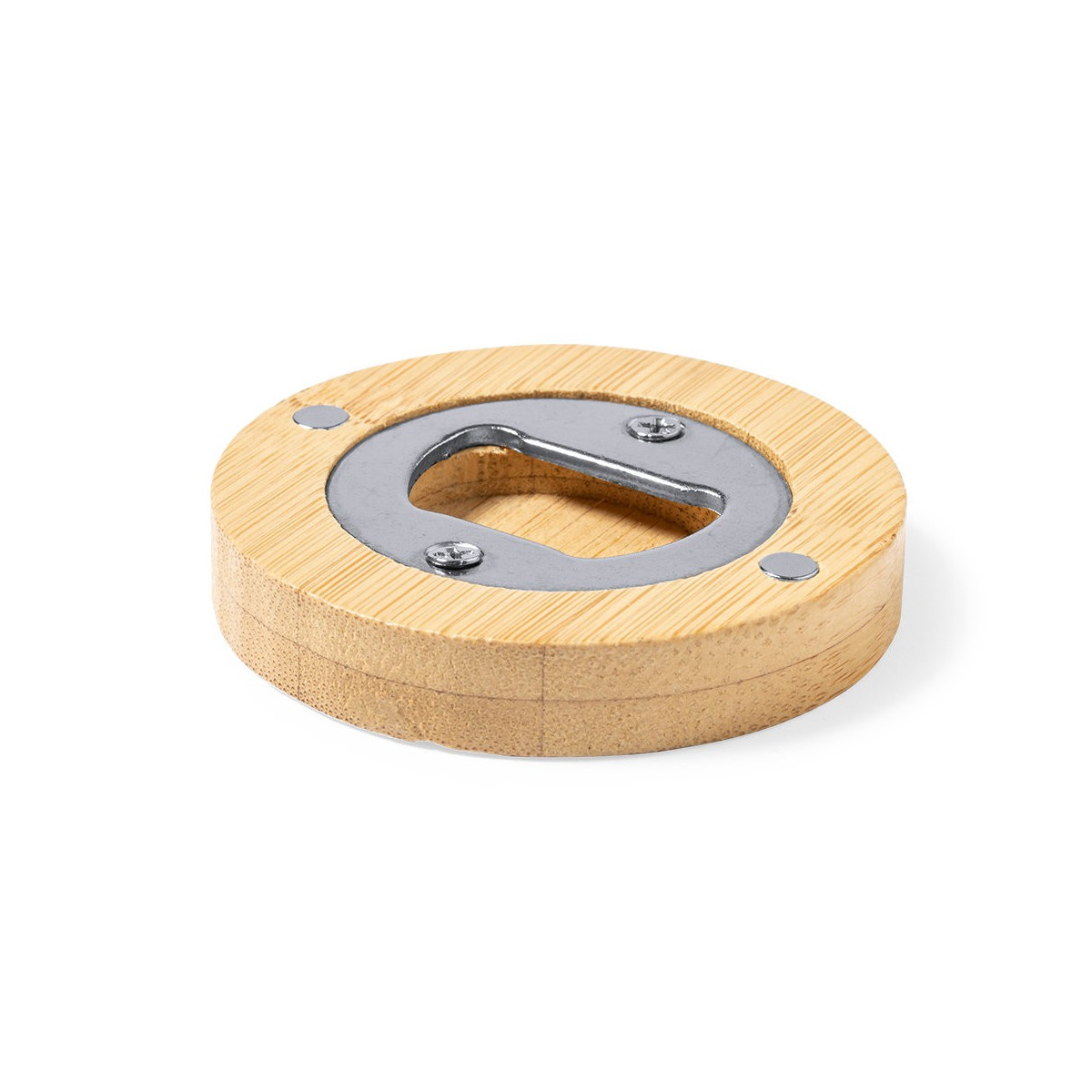 Décapsuleur Rond En Bois Personnalisé Avec Autocollant Image