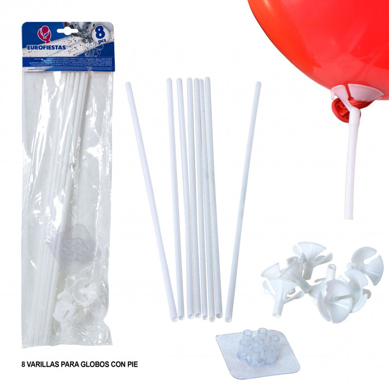 Support De Ballon Avec Pied Blanc 8Pcs Ancien 1133 Modifié