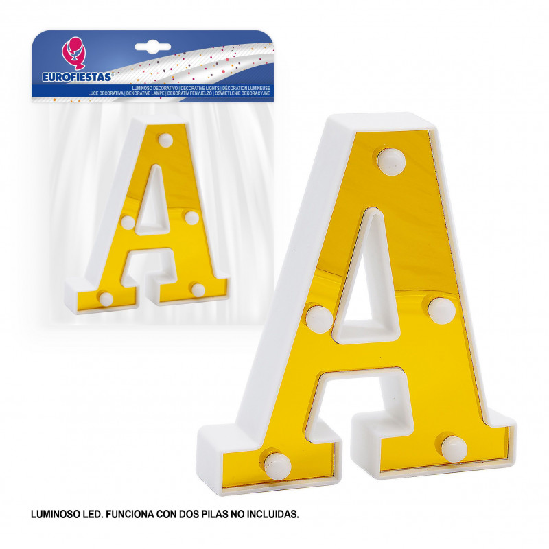 Lettre LED 16Cm Or A