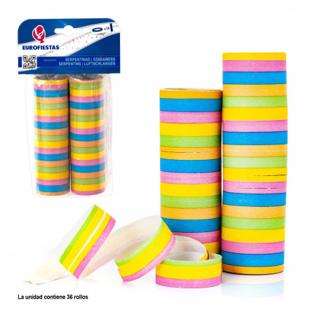 Streamers 36 Rouleaux Colorés