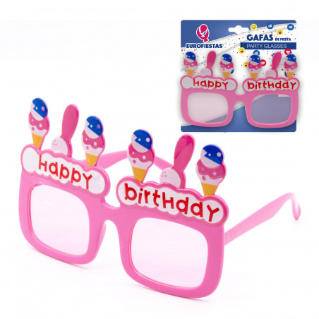 Lunettes Roses De Fête De Joyeux Anniversaire