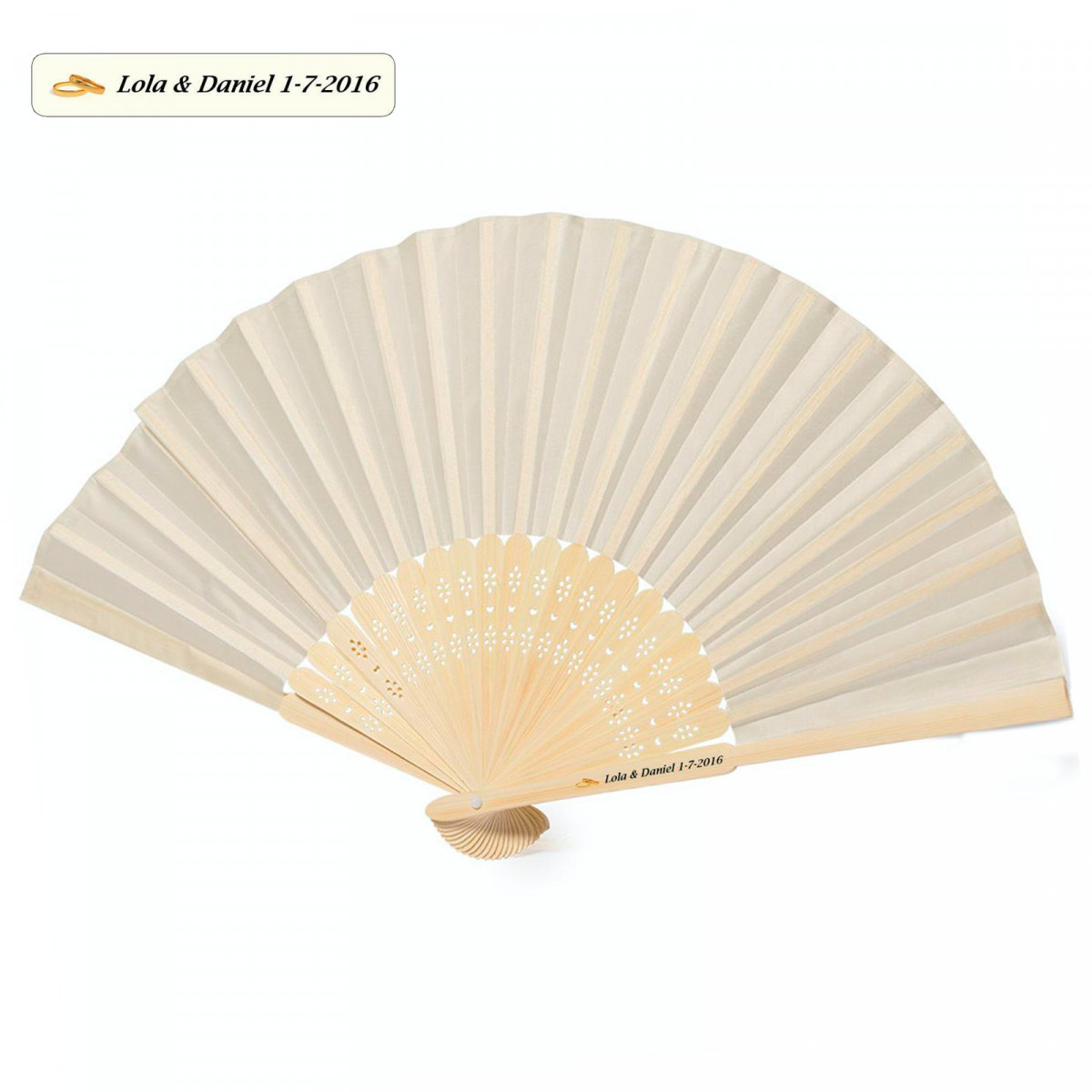Eventail Personnalisé Pour Mariages Avec Sac En Organza