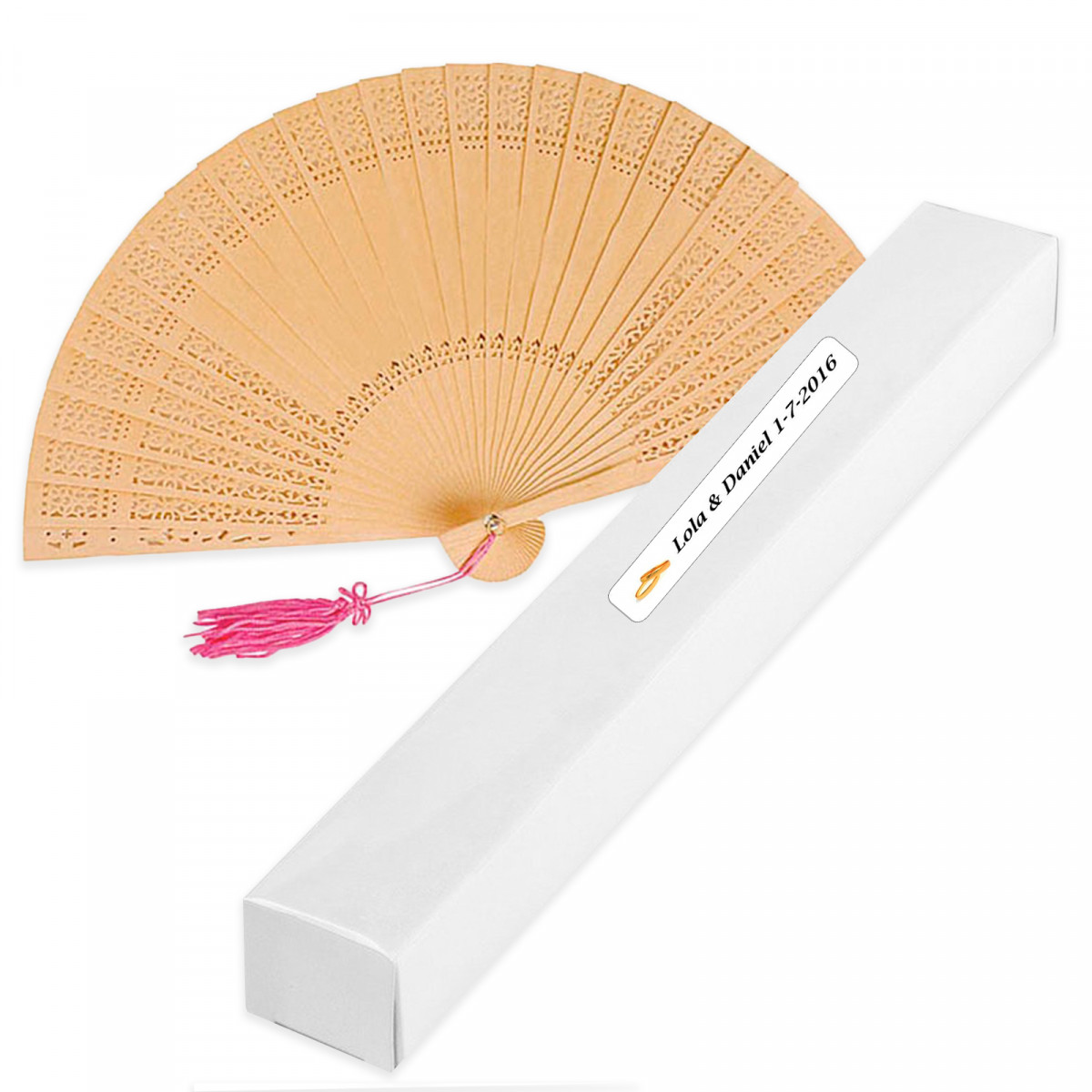 Eventail Personnalisé Pour Mariages Avec Sac En Organza