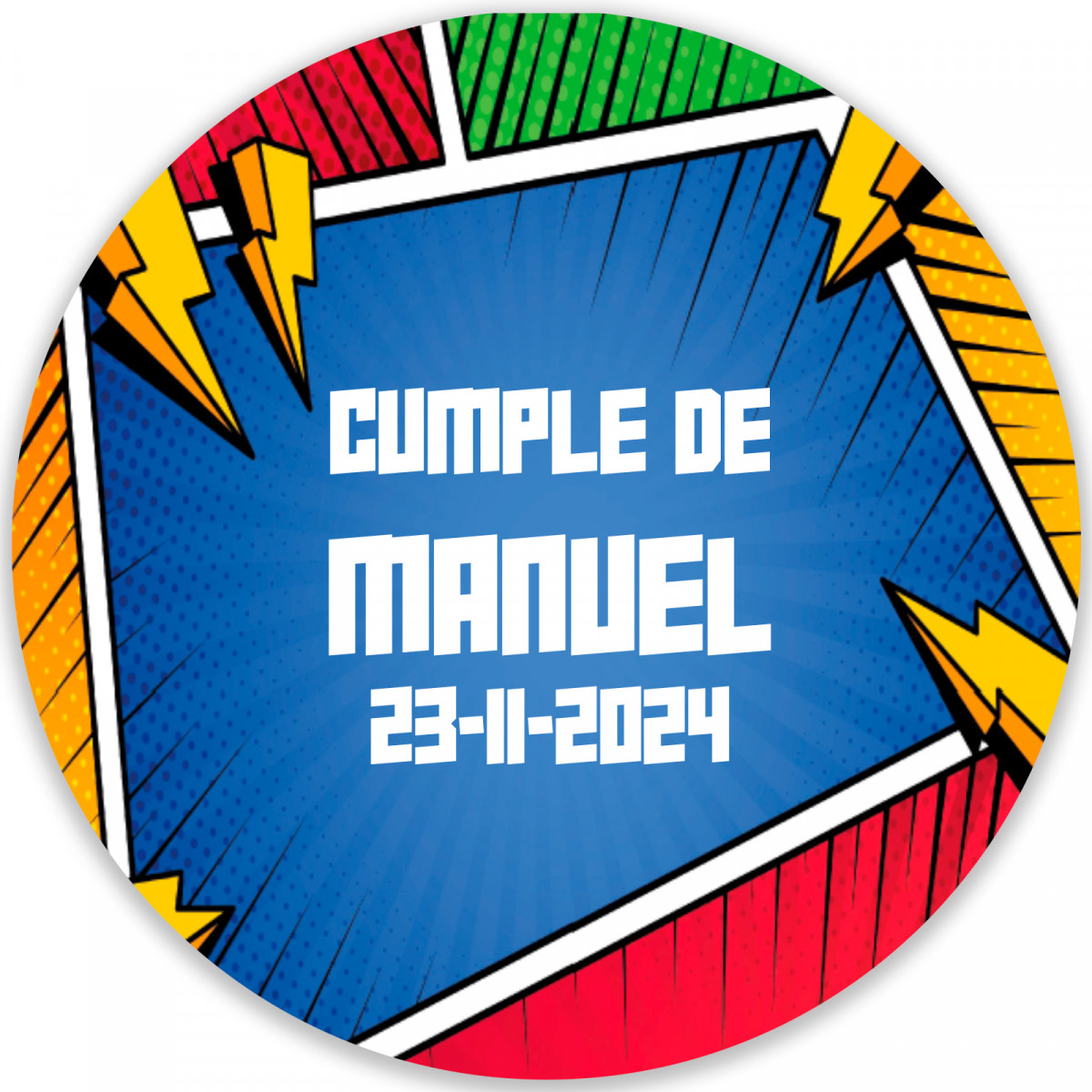 Sticker Super Héros Rond 3Cm Personnalisable