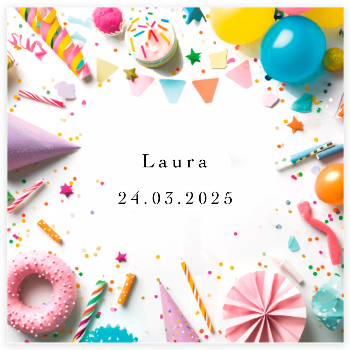 Sticker Anniversaire Personnalisable Carré 5X5Cm