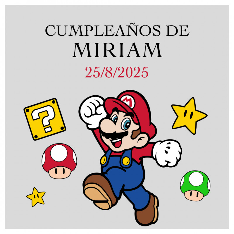 Adhesivo Super Mario Fondo Transparente 5X5 Cuadrado Para Personalizar ...