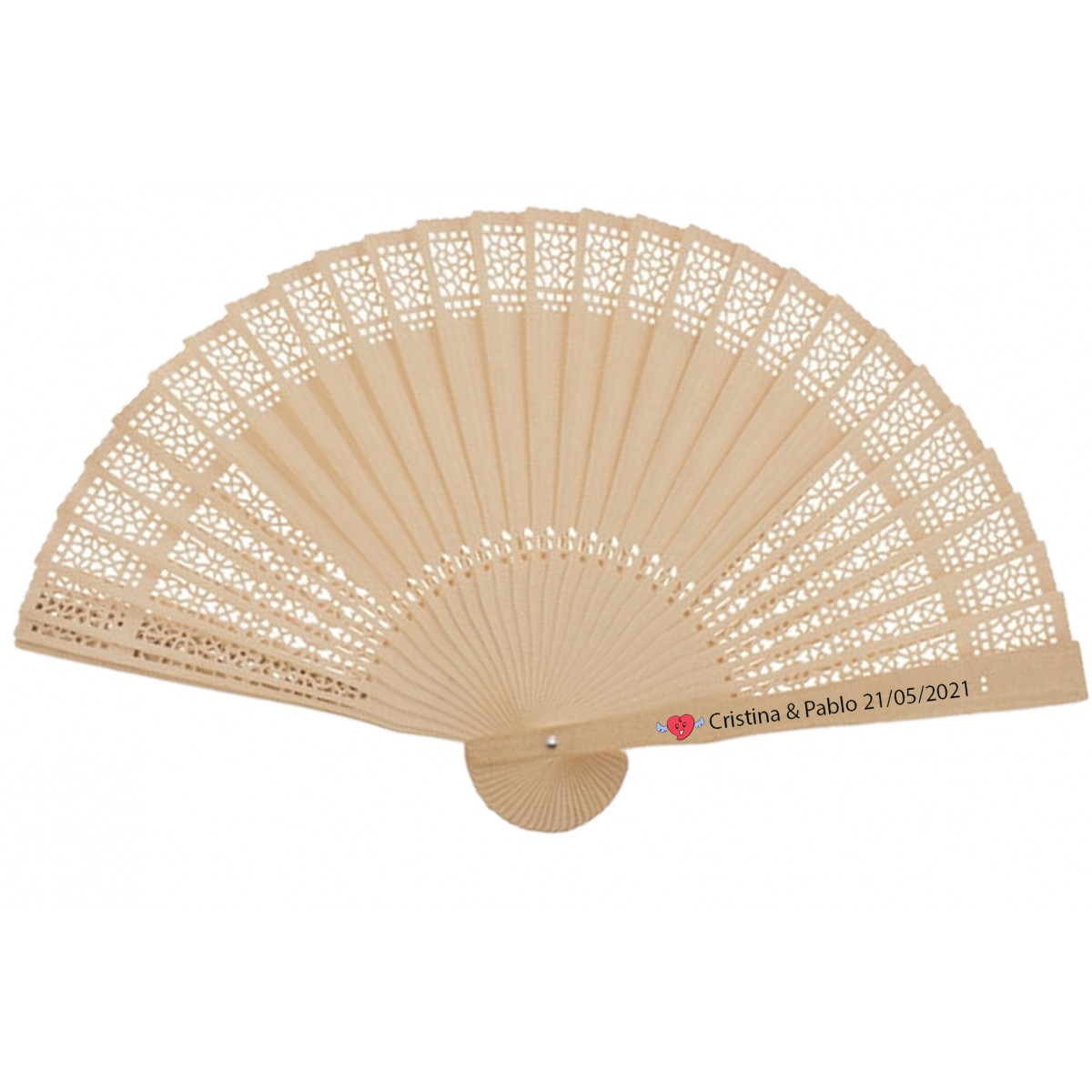 Eventail Personnalisé Pour Mariages Avec Sac En Organza